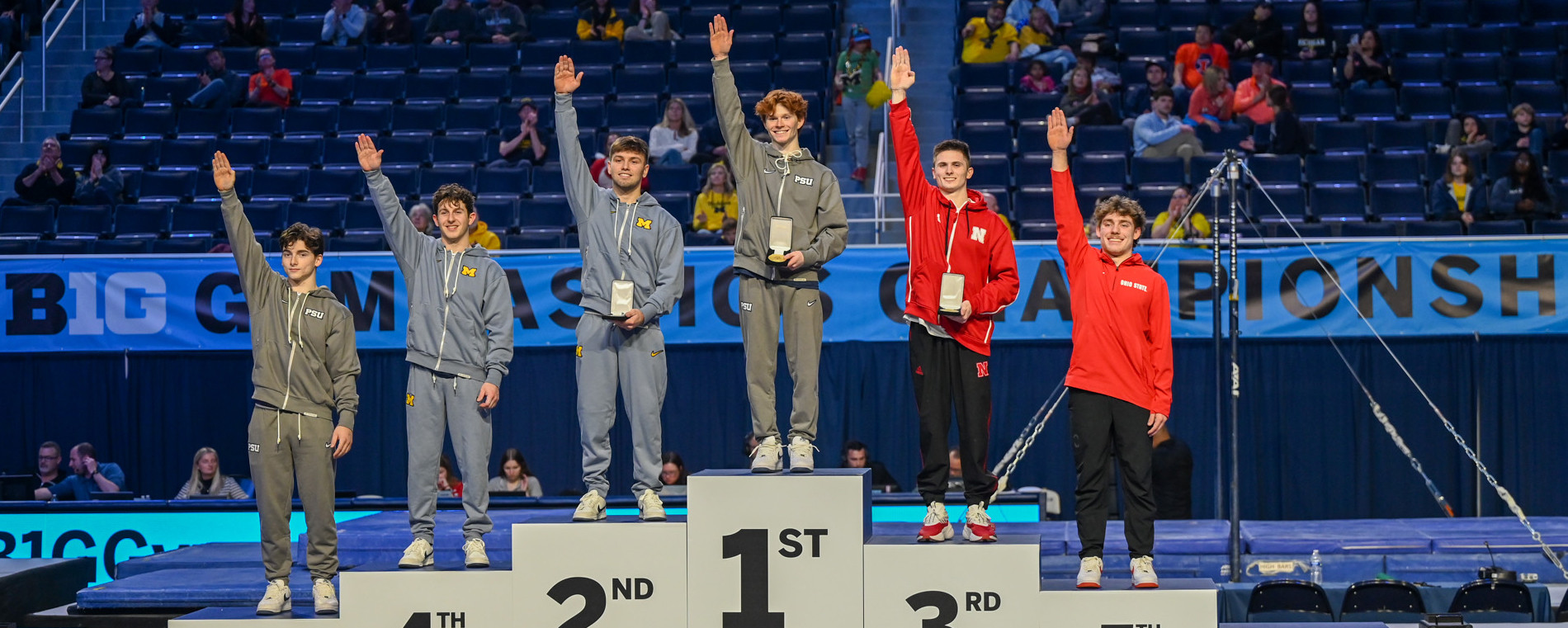 Karnes Repeats as Big Ten Parallel Bars Champion, PSU Earns Seven ...