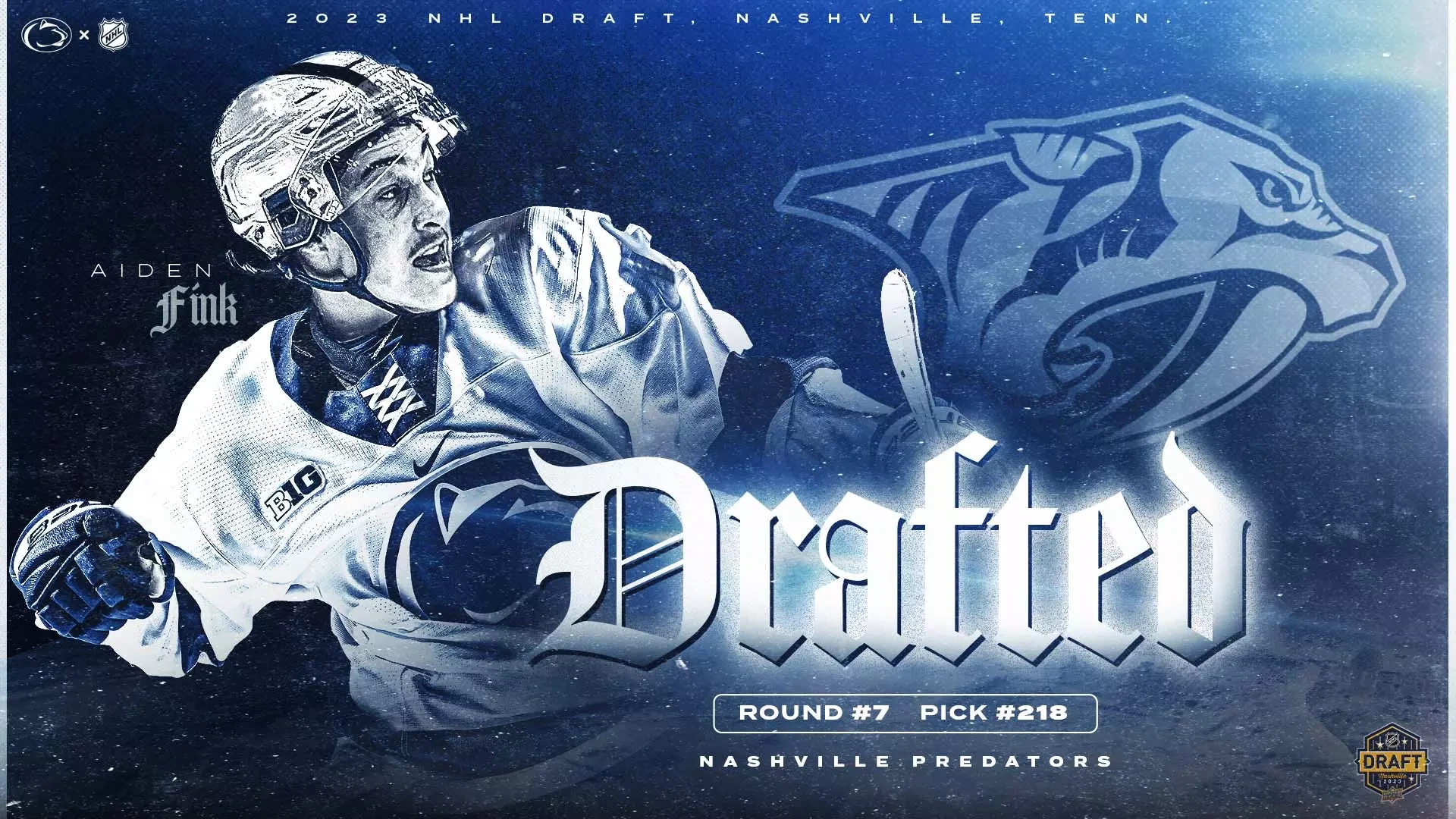 Incoming Freshman Aiden Fink Selected by Nashville in the 2023 NHL ...