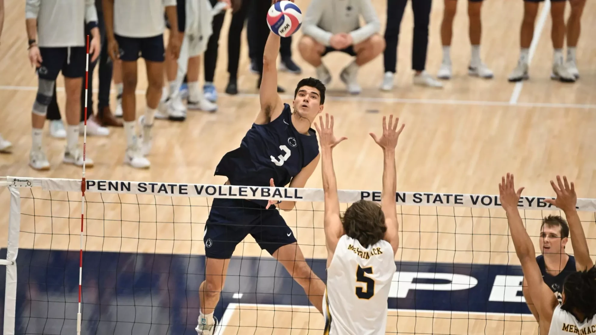Shampine Powers No. 4 Men's Volleyball to Sweep Over Merrimack - Penn ...