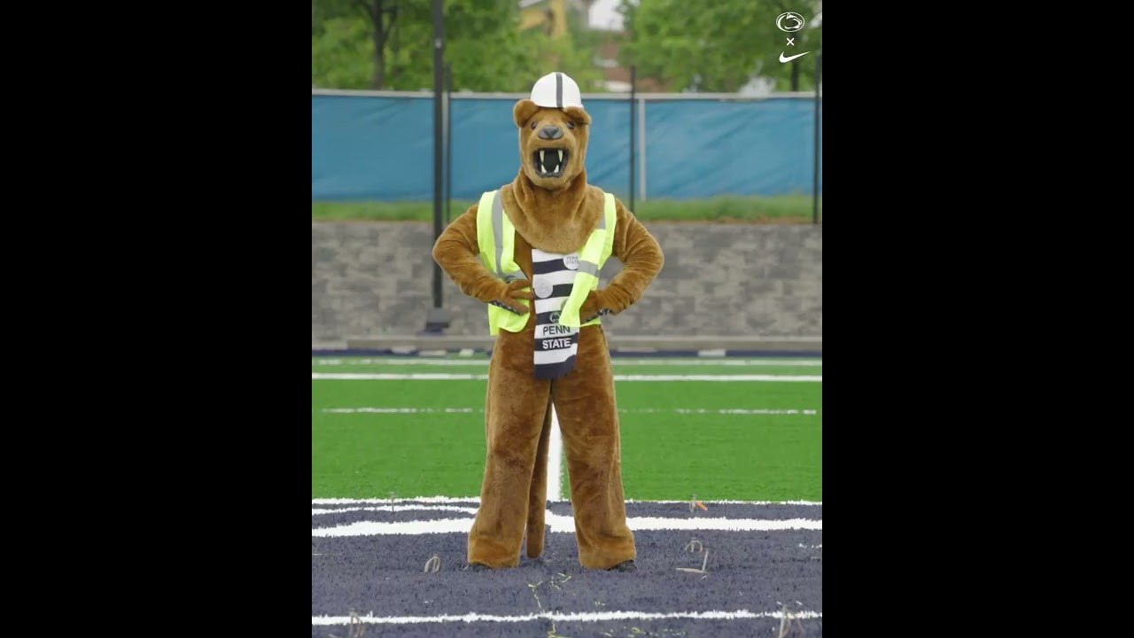 Nittany Lion Rolls Out the Final Turf at the Indoor Practice Bubble ...