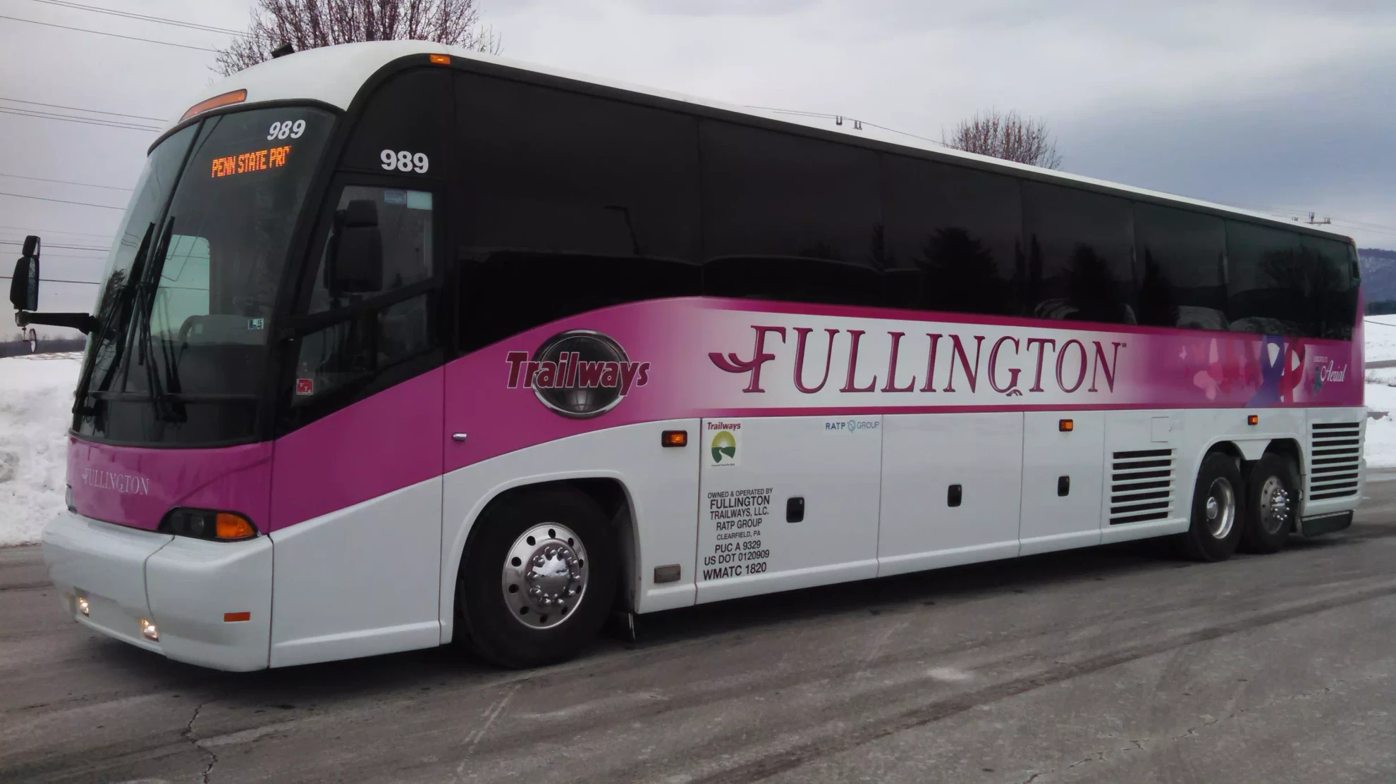 Fullington Trailways Debuts Pink Zone at Penn State Bus - Penn State ...